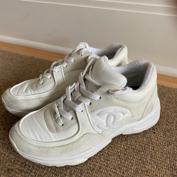 CHANEL | Shoes | Chanel Reflective White Sneakers | Poshmark